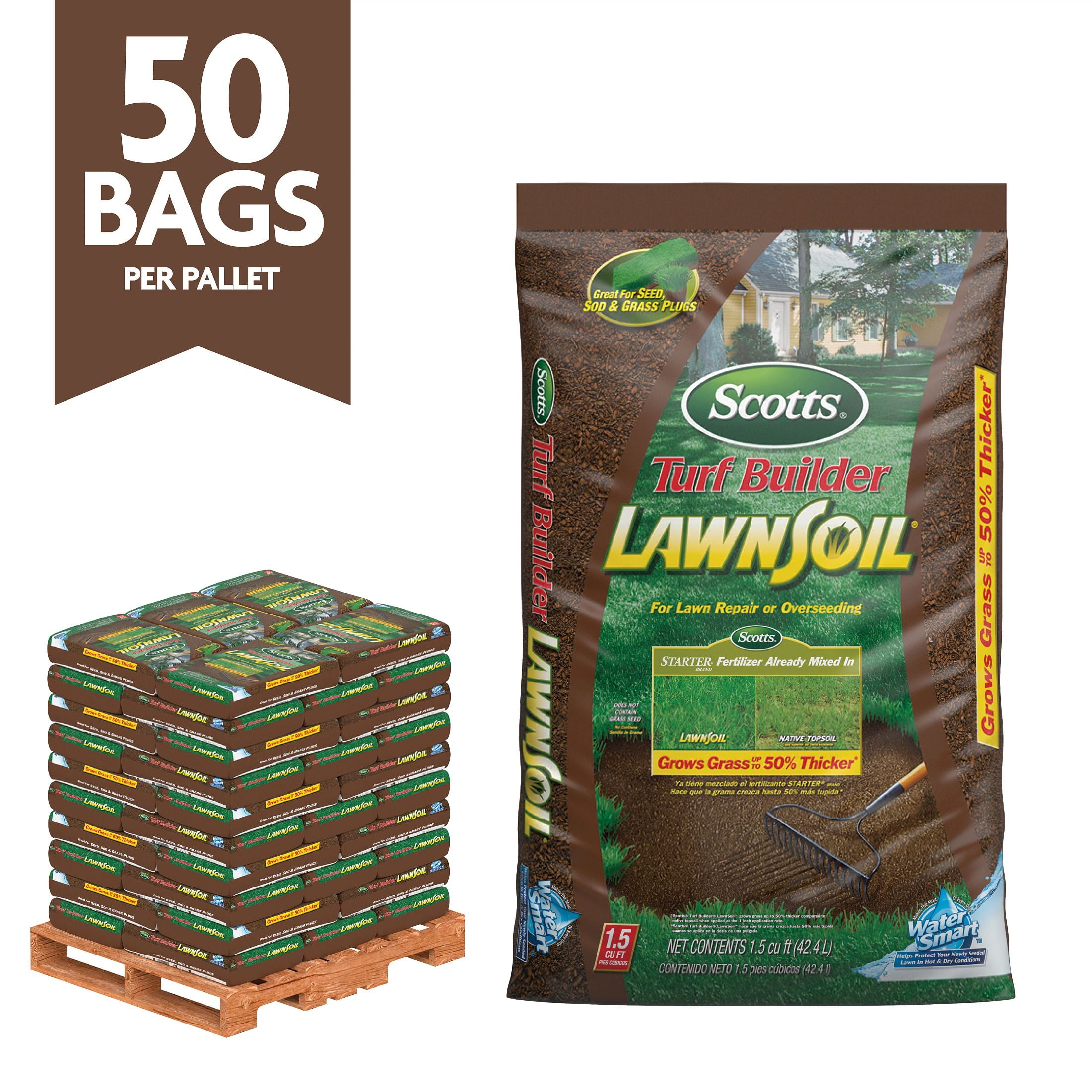 Scotts Turf Builder LawnSoil, Bulk Lawn Soil Pallet, 1.5 cu. ft ...