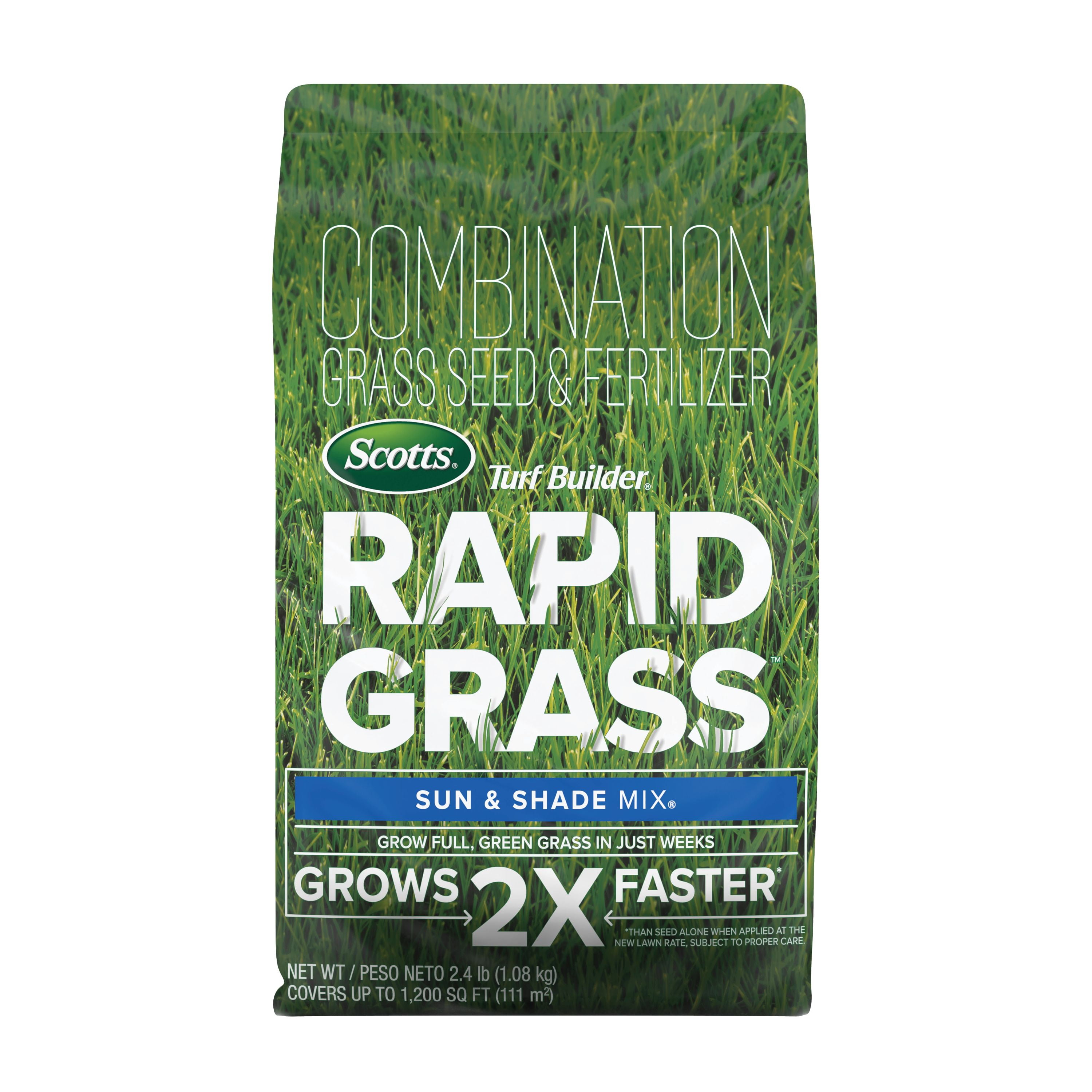 Scotts Turf Builder Rapid Grass Sun and Shade Mix, 2.4 lb., Seed ...