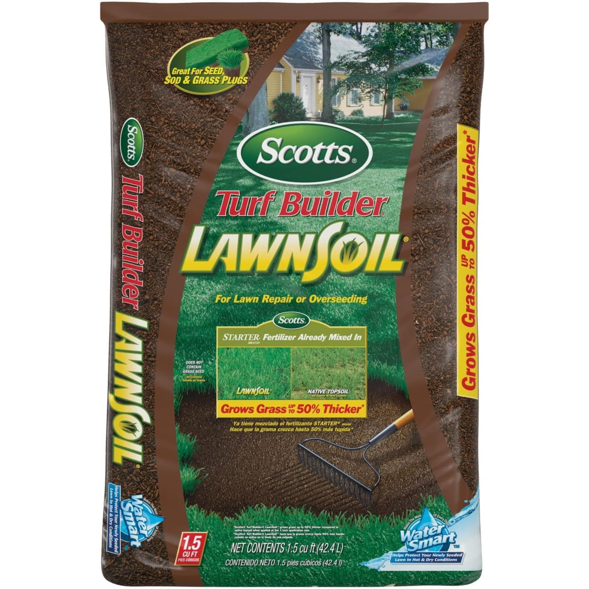 Scotts Turf Builder Lawn Soil, Grass Seed Starter, For Lawn Repair or ...