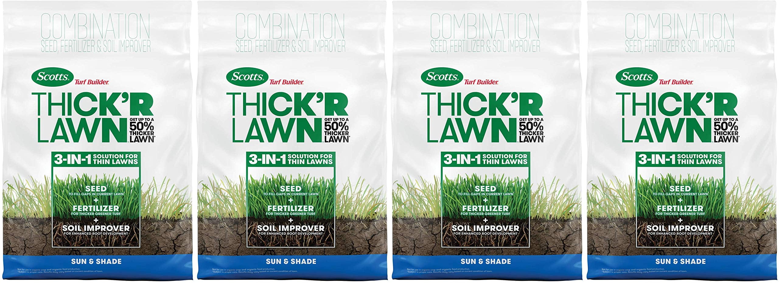 Scotts Turf Builder Thick'R Lawn Sun MVR1 and Shade, 12 lb. - 3-in-1 ...