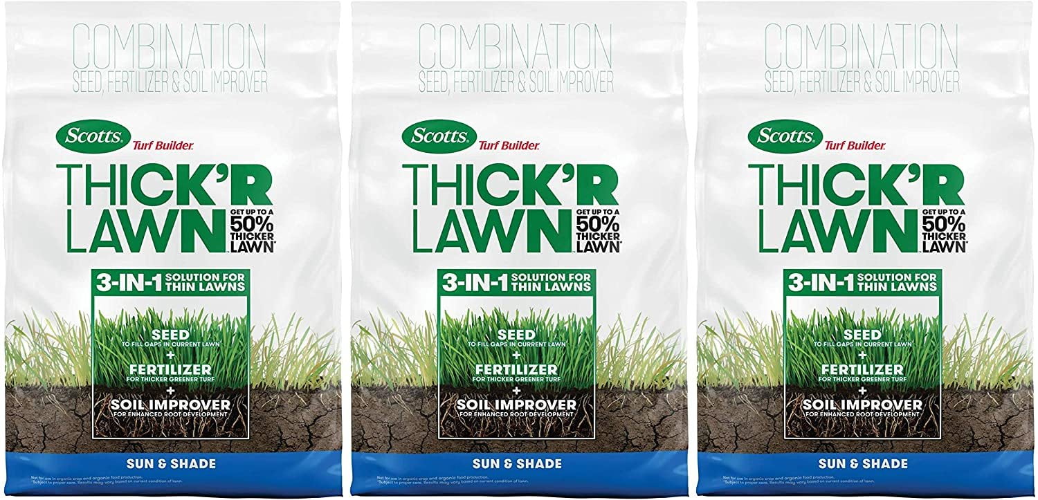 Scotts Turf Builder Thick'R Lawn Sun and Shade, 12 lb. - 3-in-1 ...