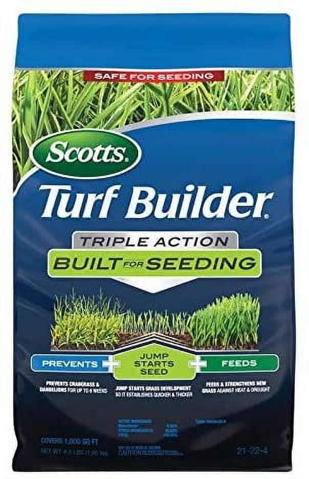 Scotts Turf Builder Triple Action 21-22-4 Lawn Fertilizer, Seeds ...