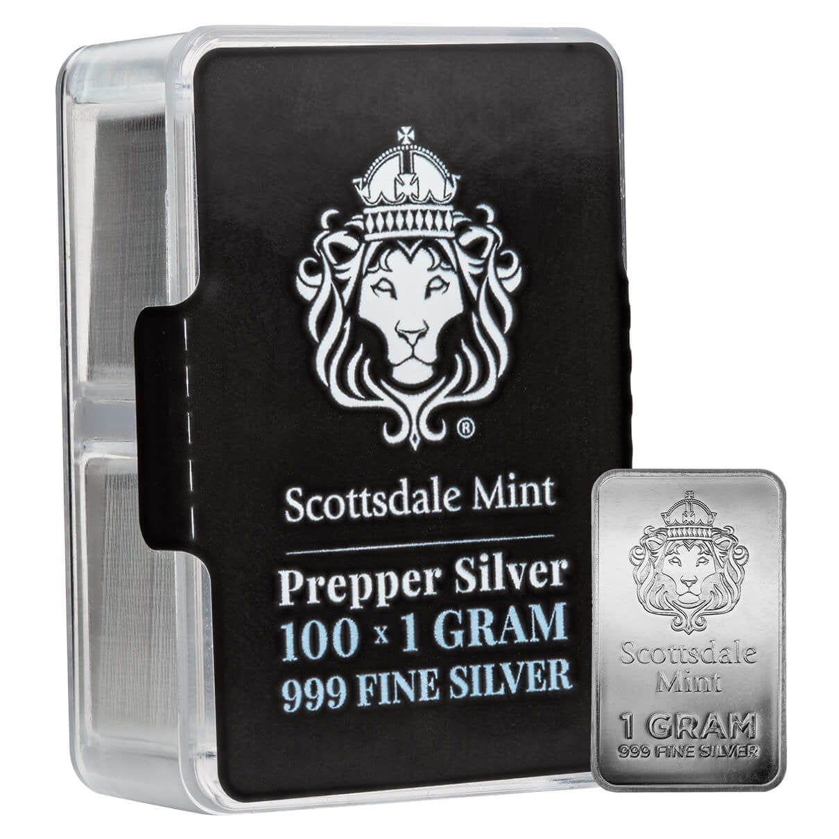 Scottsdale Silver Prepper Box - 100 x 1 Gram Silver Bars, .999 Pure ...