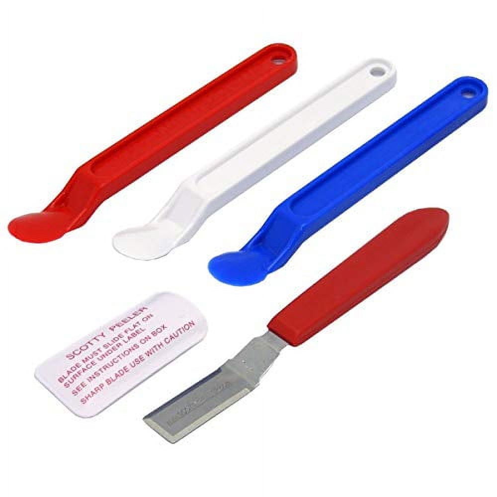Scotty Peelers - Red, White, Blue Plastic & Metal Blade Label & Sticker ...