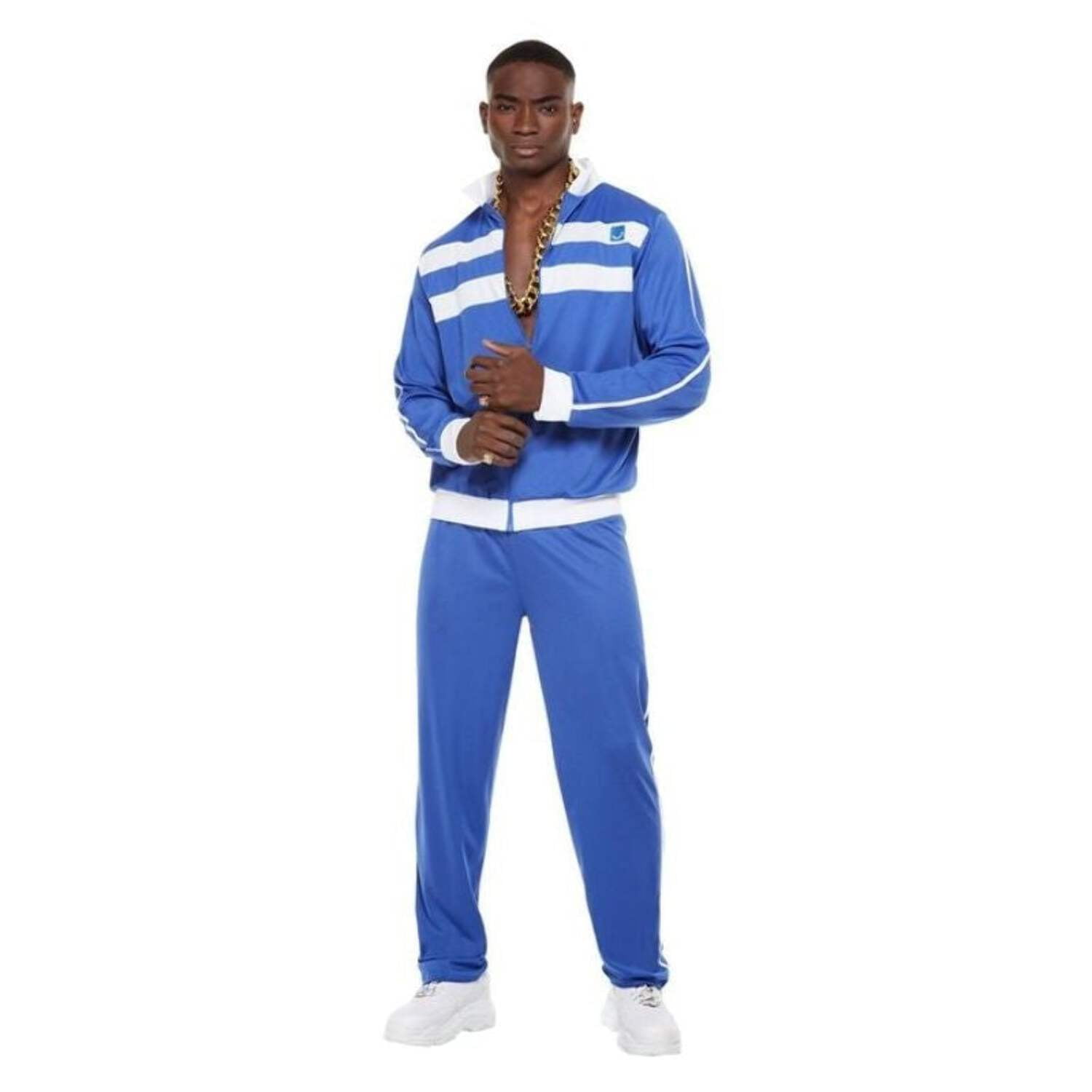 Scouser Tracksuit Blue 1980s Fancy Dress Large Male Adult Party Book ...
