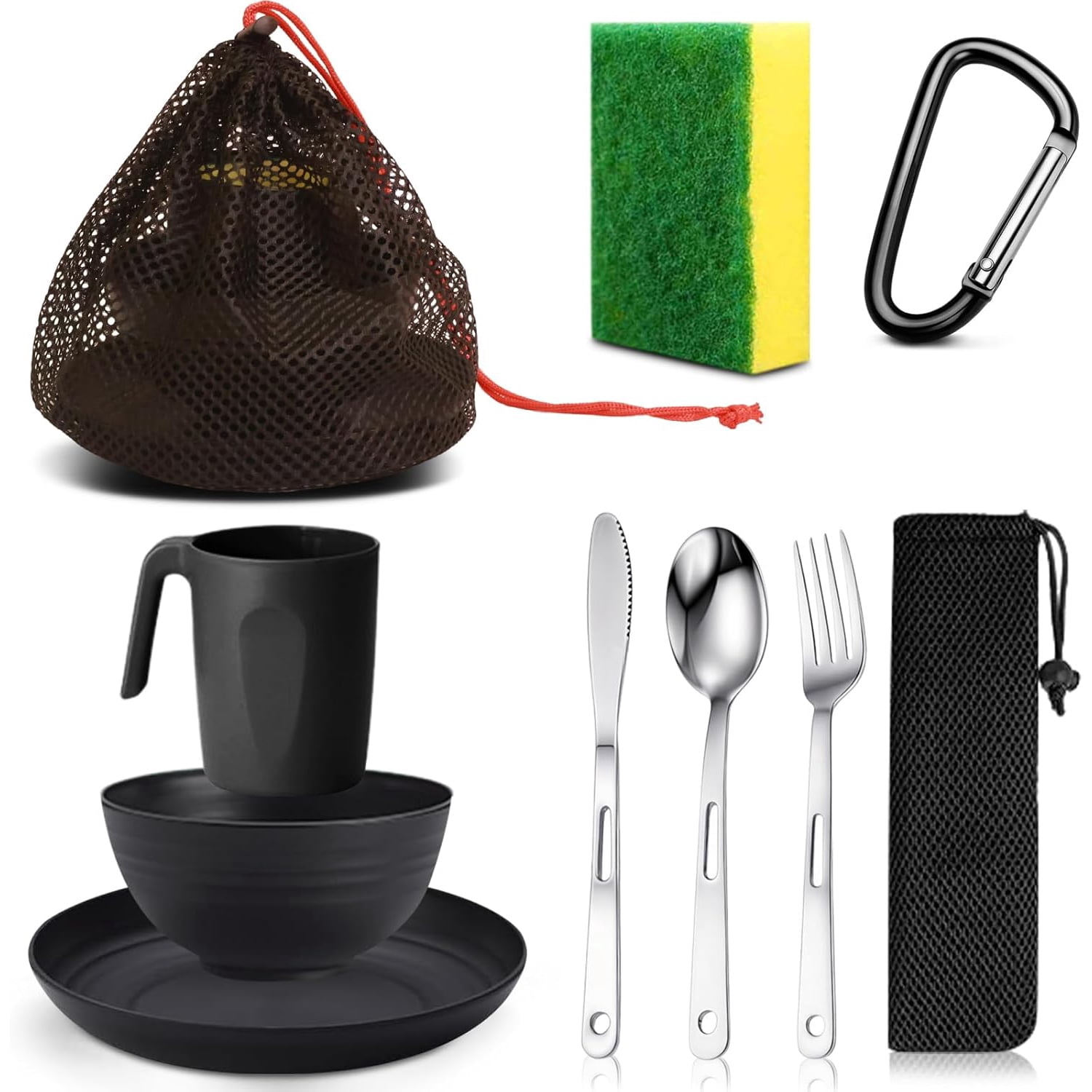 Scout Camping Mess Kit for 1 Person men Scout Dishes Set women Scout ...