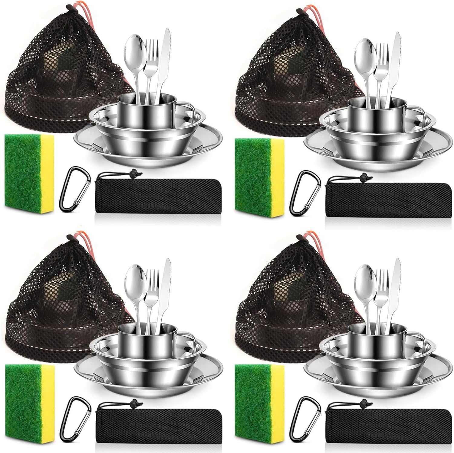 Scout Camping Mess Kit for Person 18/8 Stainless Steel Utensils Camping ...