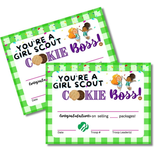 Scout Cookie Award 50 pk 8.5x11 Certificate of Achievement Awards for ...