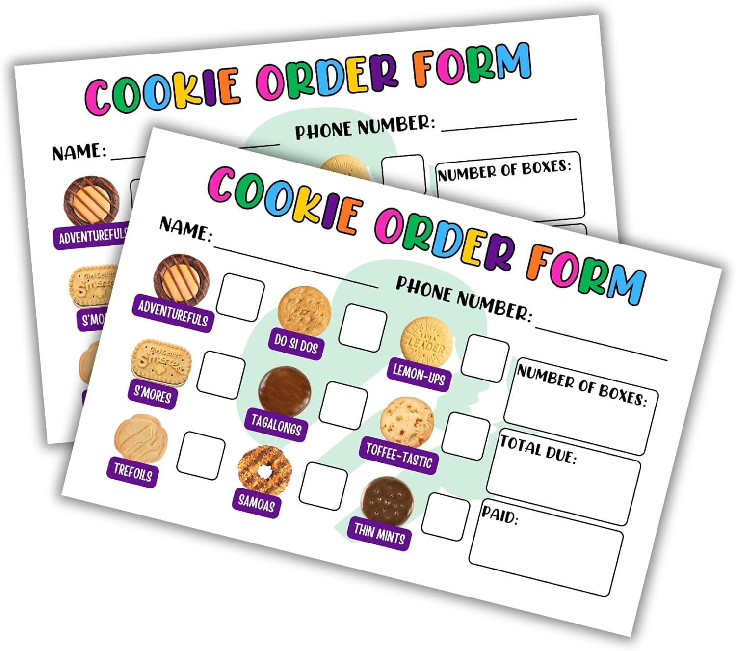 Scout Cookie Order Forms 50 pk 5.5 x 8.5 Papers Thanks For Supporting ...