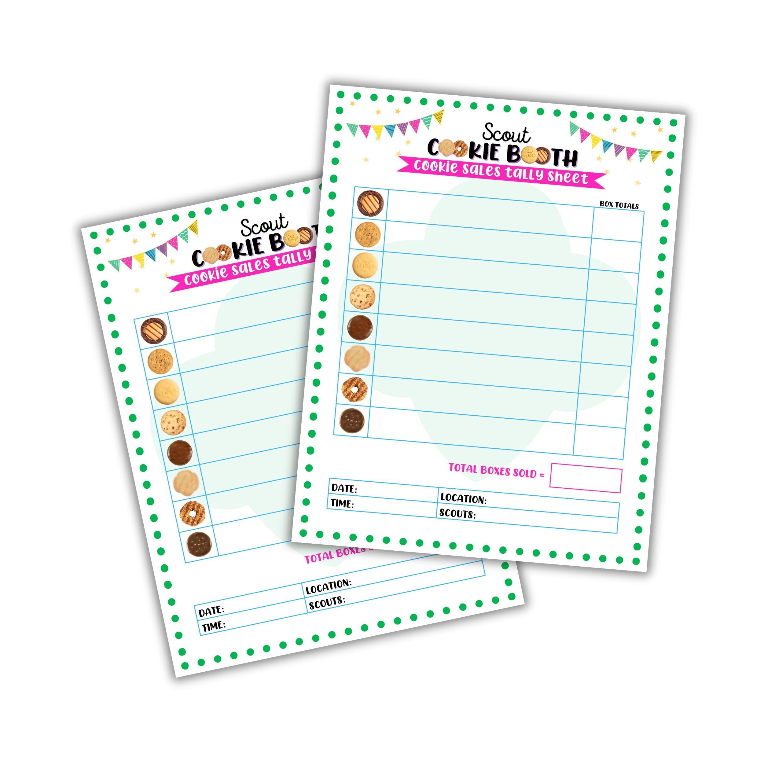 Scout Cookie Sales Tally Sheet 50 Pack, 8.5 x 11 Papers Girl Cookies ...