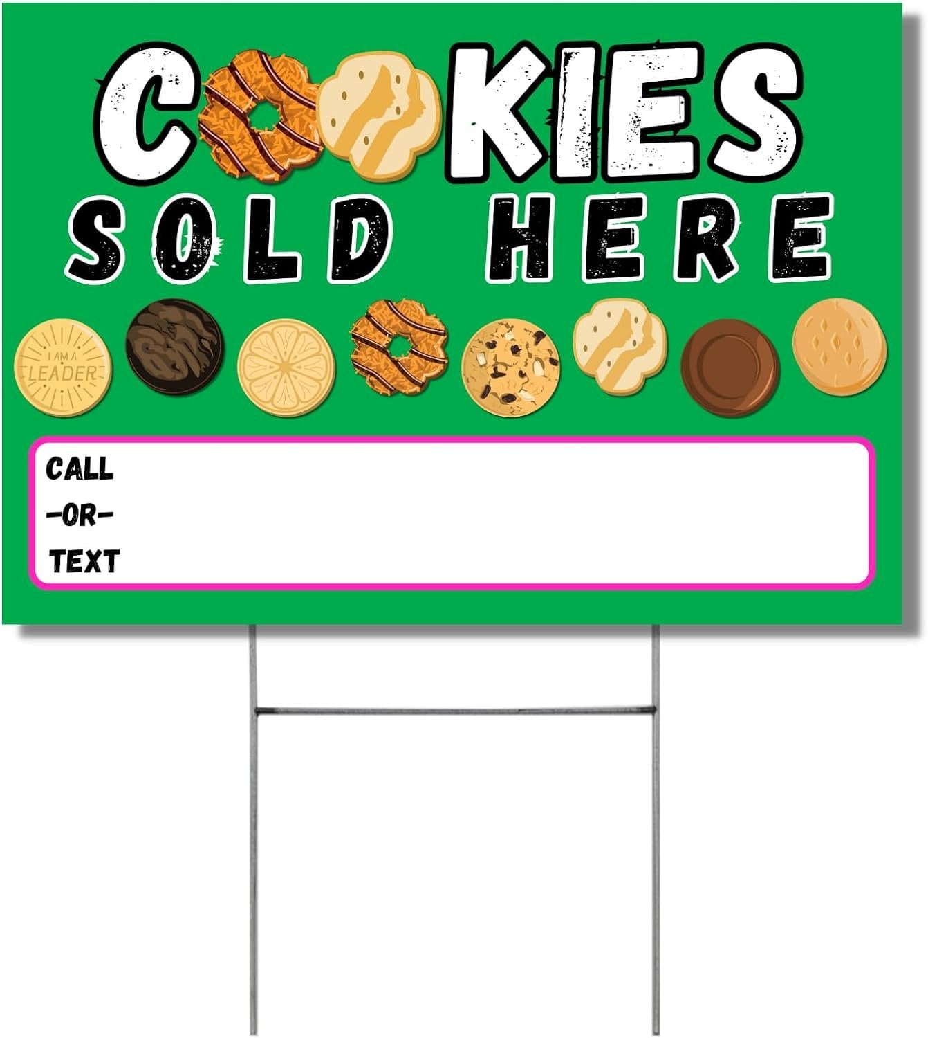 Scout Cookies Sold Here Yard Sign 12 x 18 with H Frame Stake Included ...