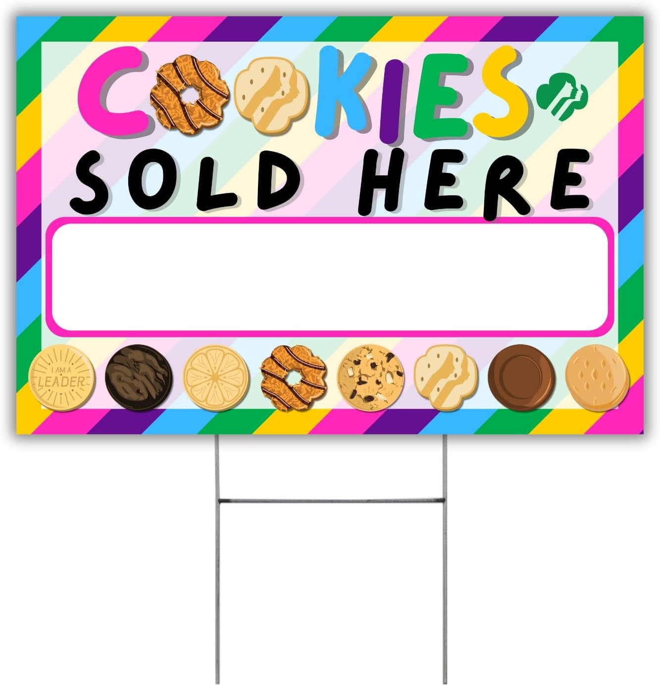 Scout Cookies Sold Here Yard Sign with H Frame Stake 12 x 18 Girl ...
