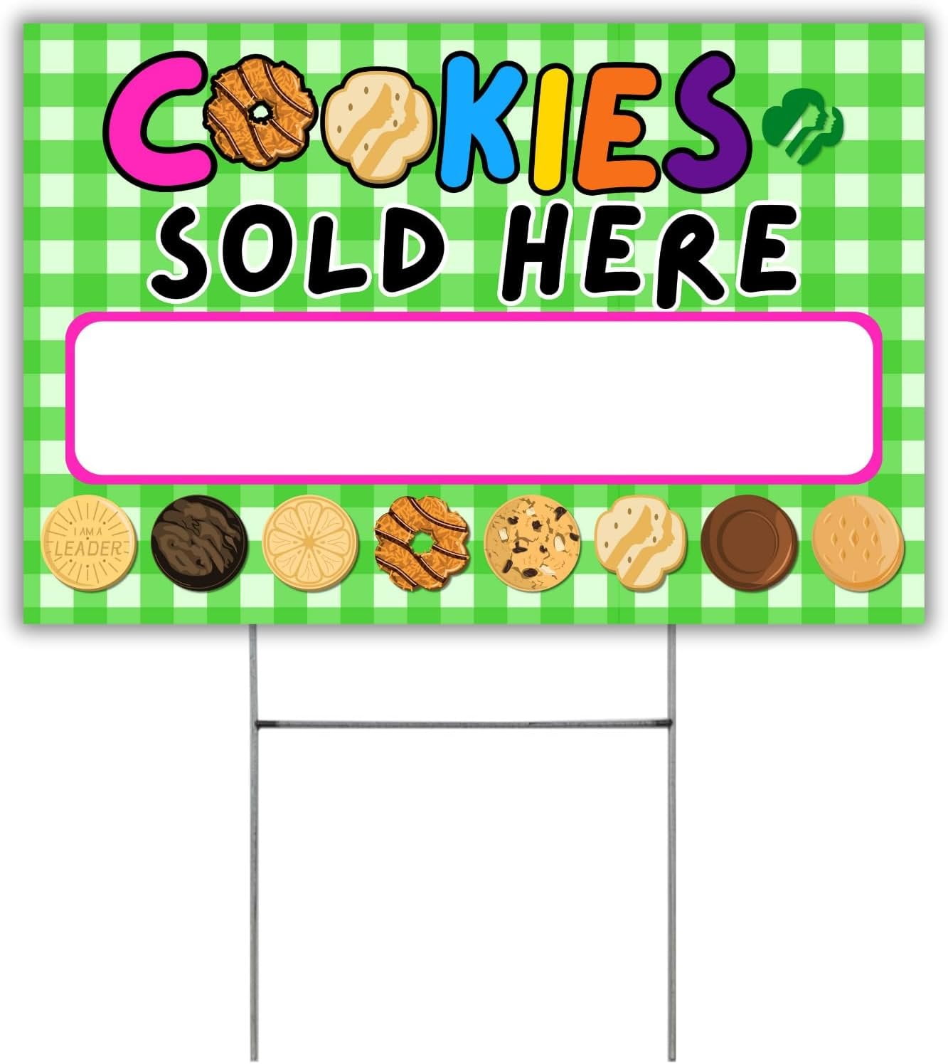 Scout Cookies Sold Here Yard Sign with H Frame Stake 12 x 18 Girl ...