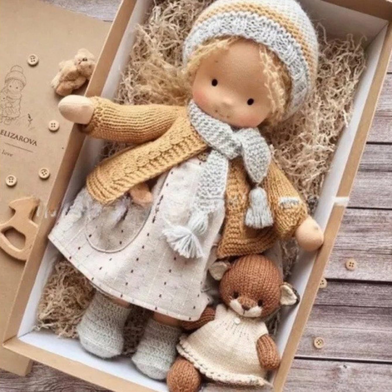 Scout Handmade Waldorf Doll, 12" Soft Girl Rag Dolls with Box, Birthday ...