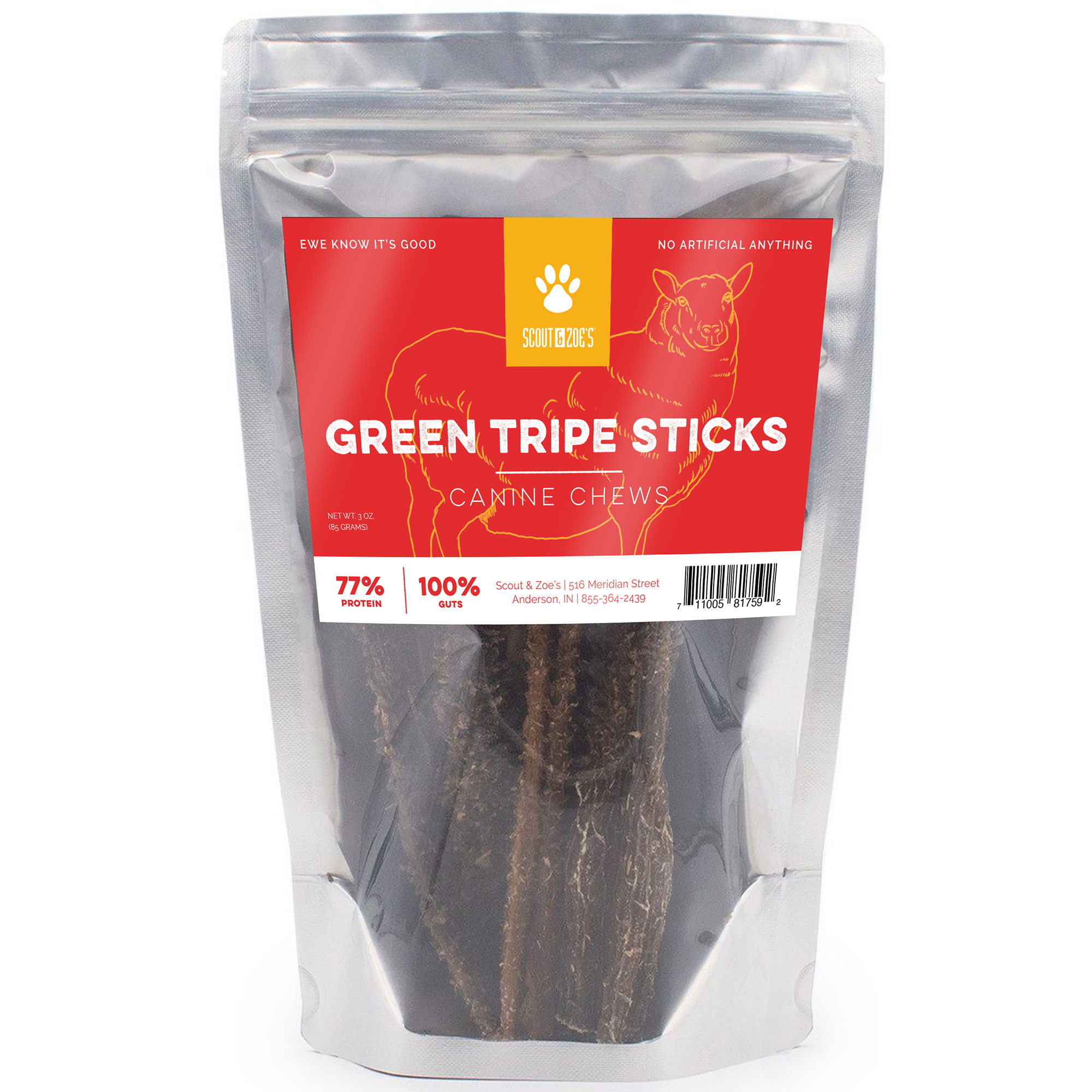 Scout & Zoe's: Lamb Green Tripe - 3oz Dog Treats, Dehydrated Single ...