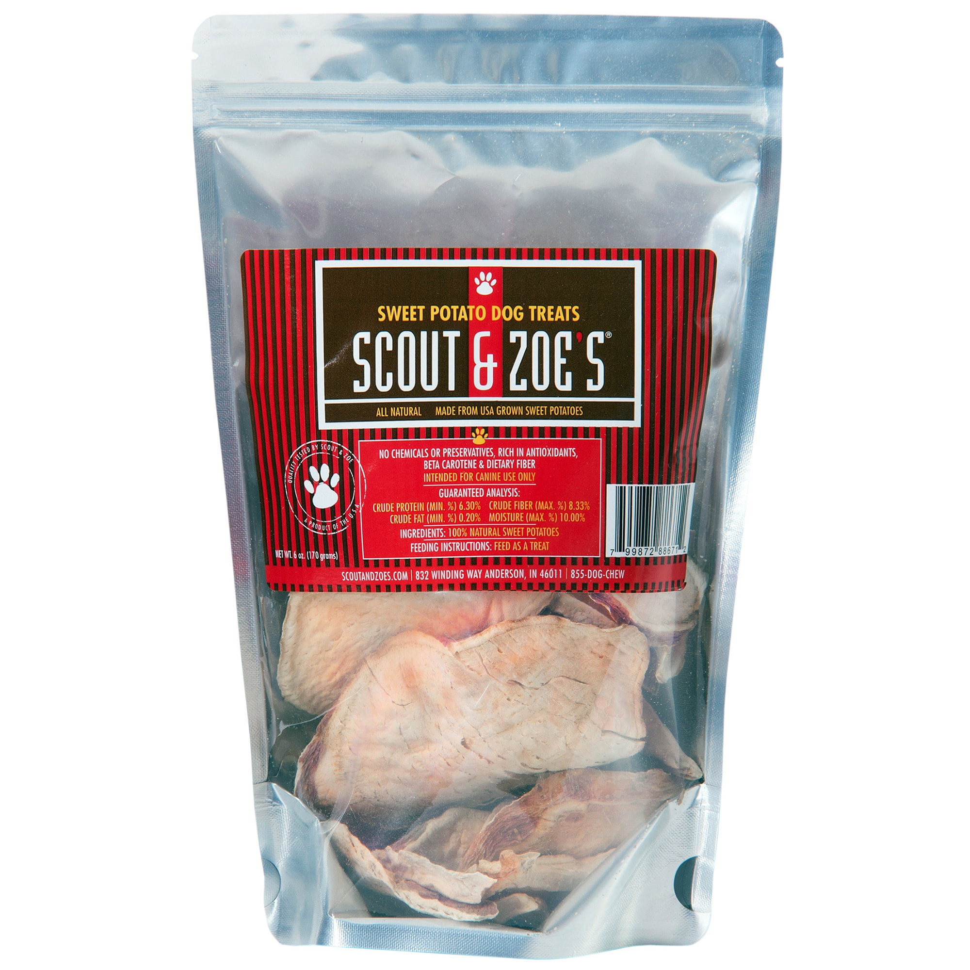 Scout & Zoe's: Natural Sweet Potato - 6oz Dog & Cat Treats, Dehydrated ...