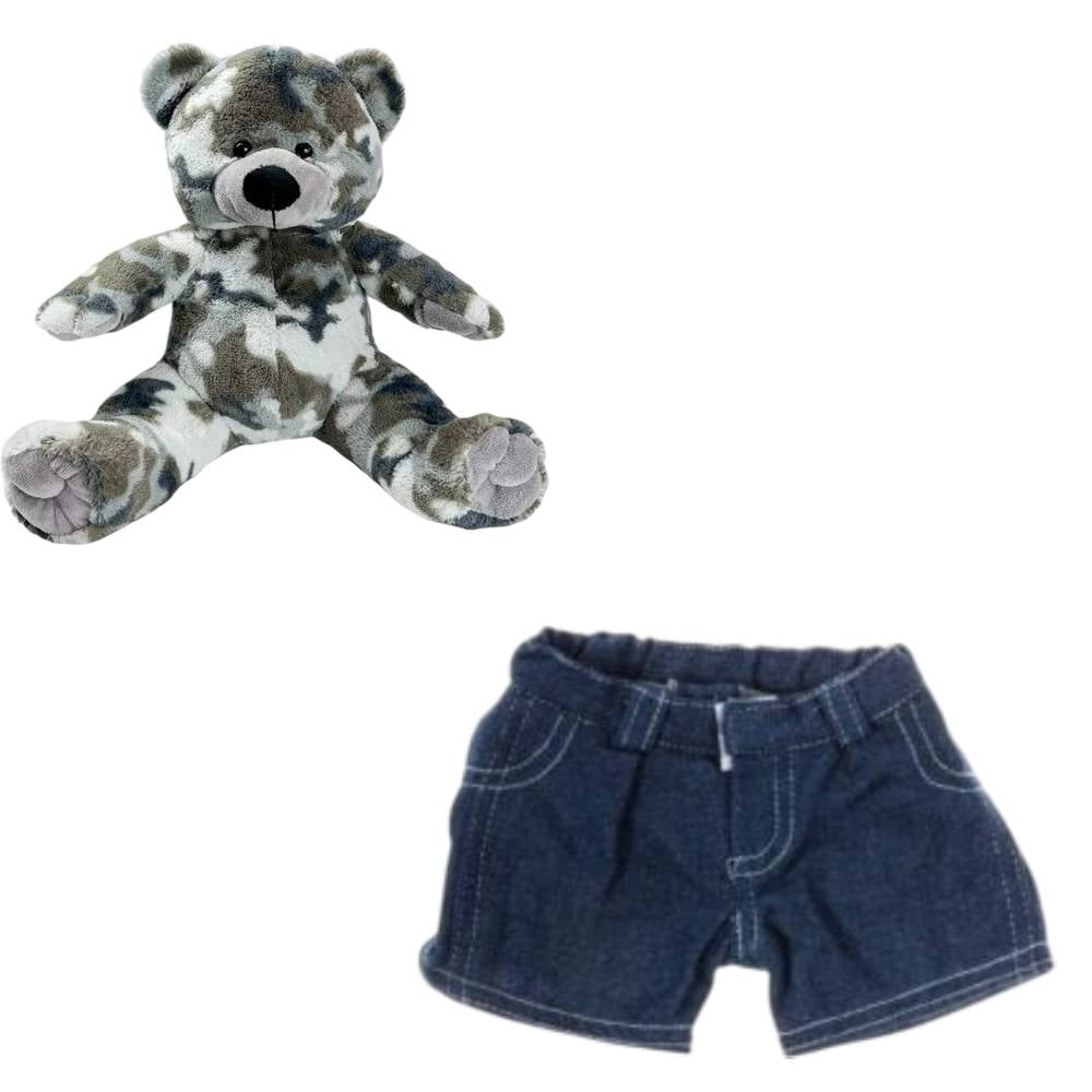 Scout the Camo Bear 16 Inch Plush Toy with Blue Jean Shorts - Eco ...