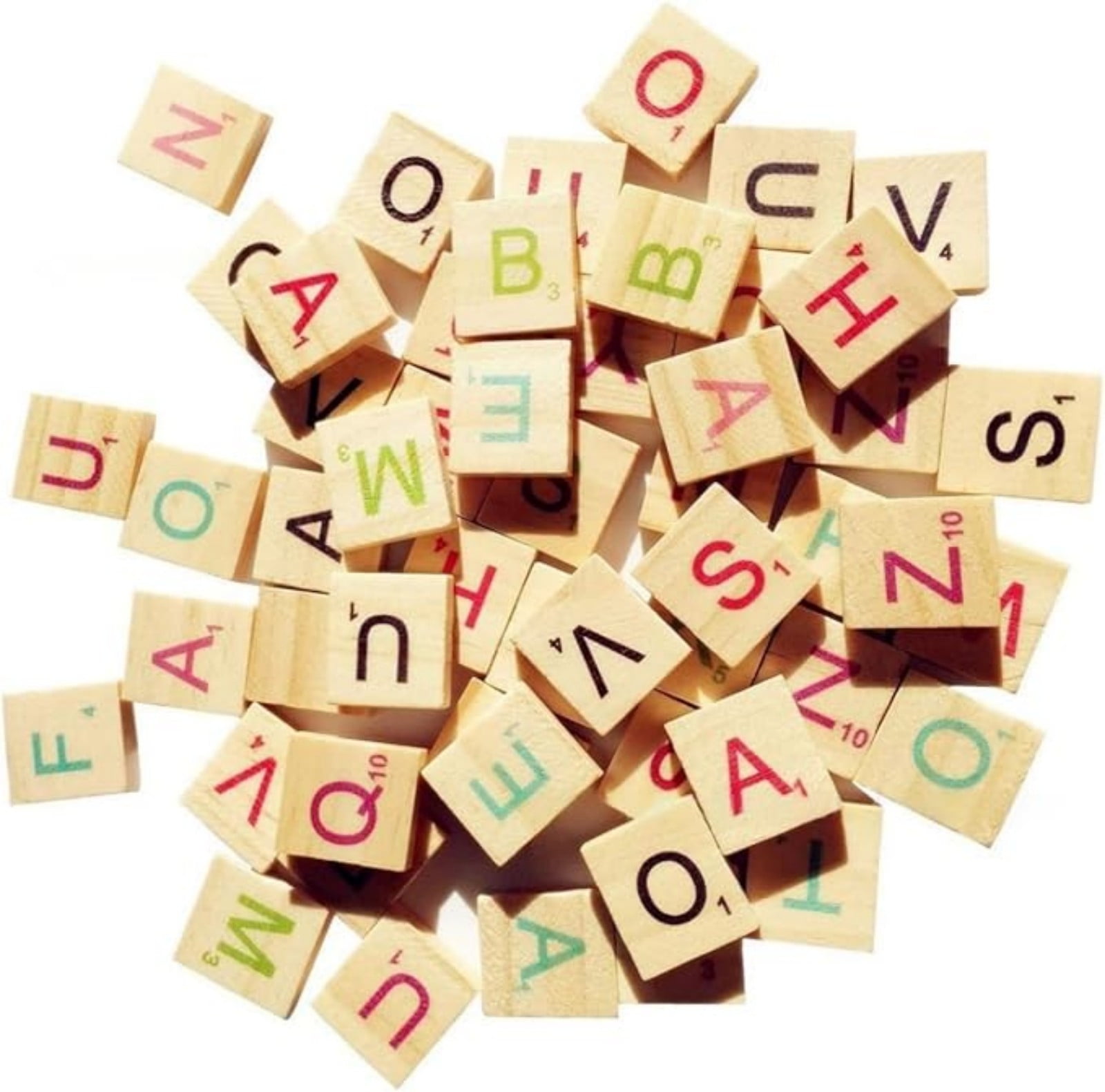 Scrabble Board Game, 100 Wood Letter Tiles, Scrabble Letters for Crafts ...