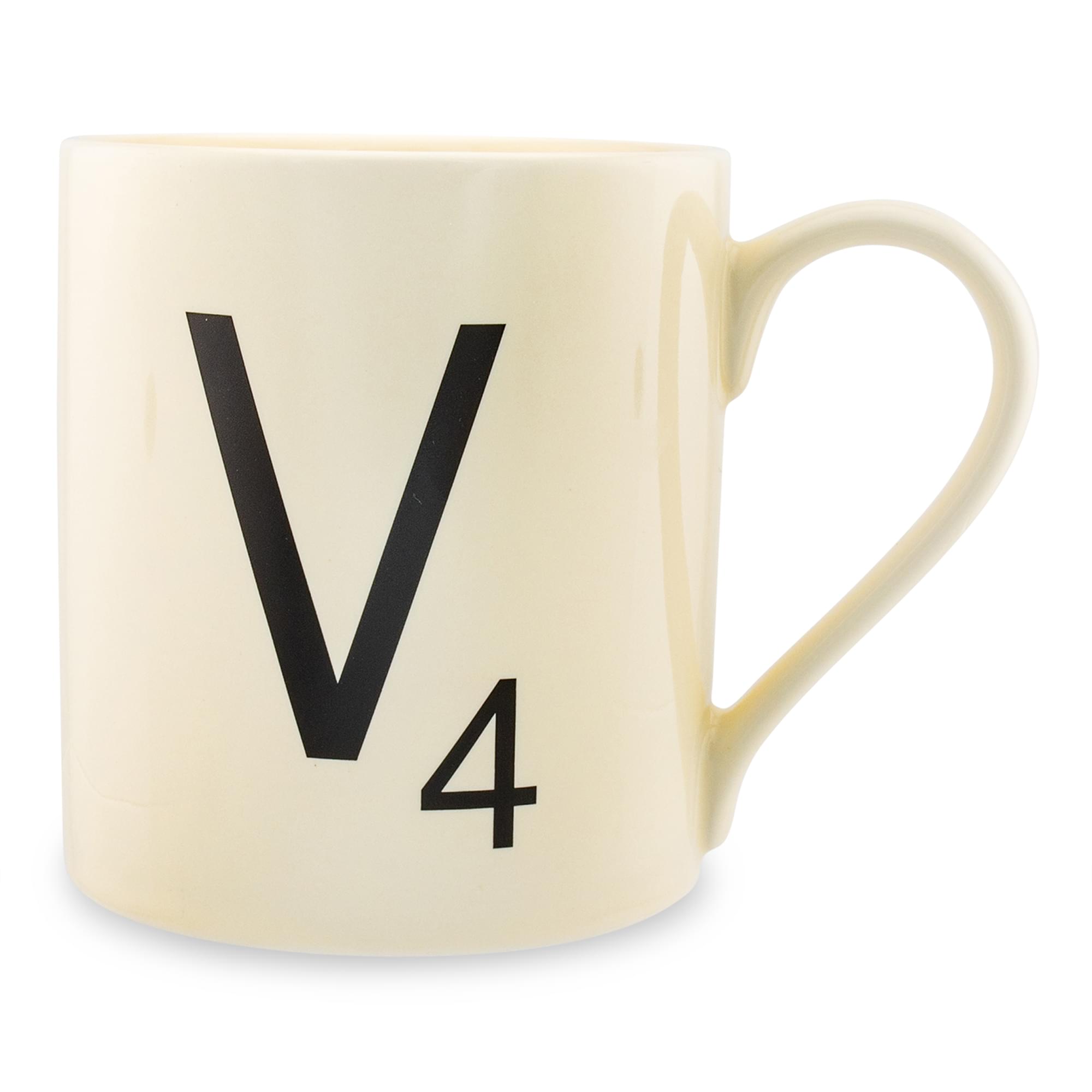 Wild and Wolf Scrabble Coffee Mug - Choose Your Letters Letter V Unisex ...