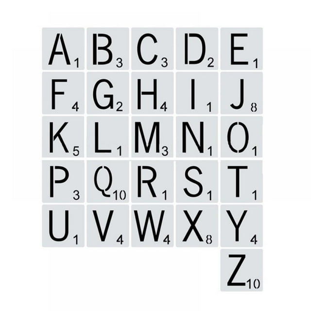 Scrabble Stencils 3/4/5/6 Inch Letters for Painting Signs 26 Pcs ...