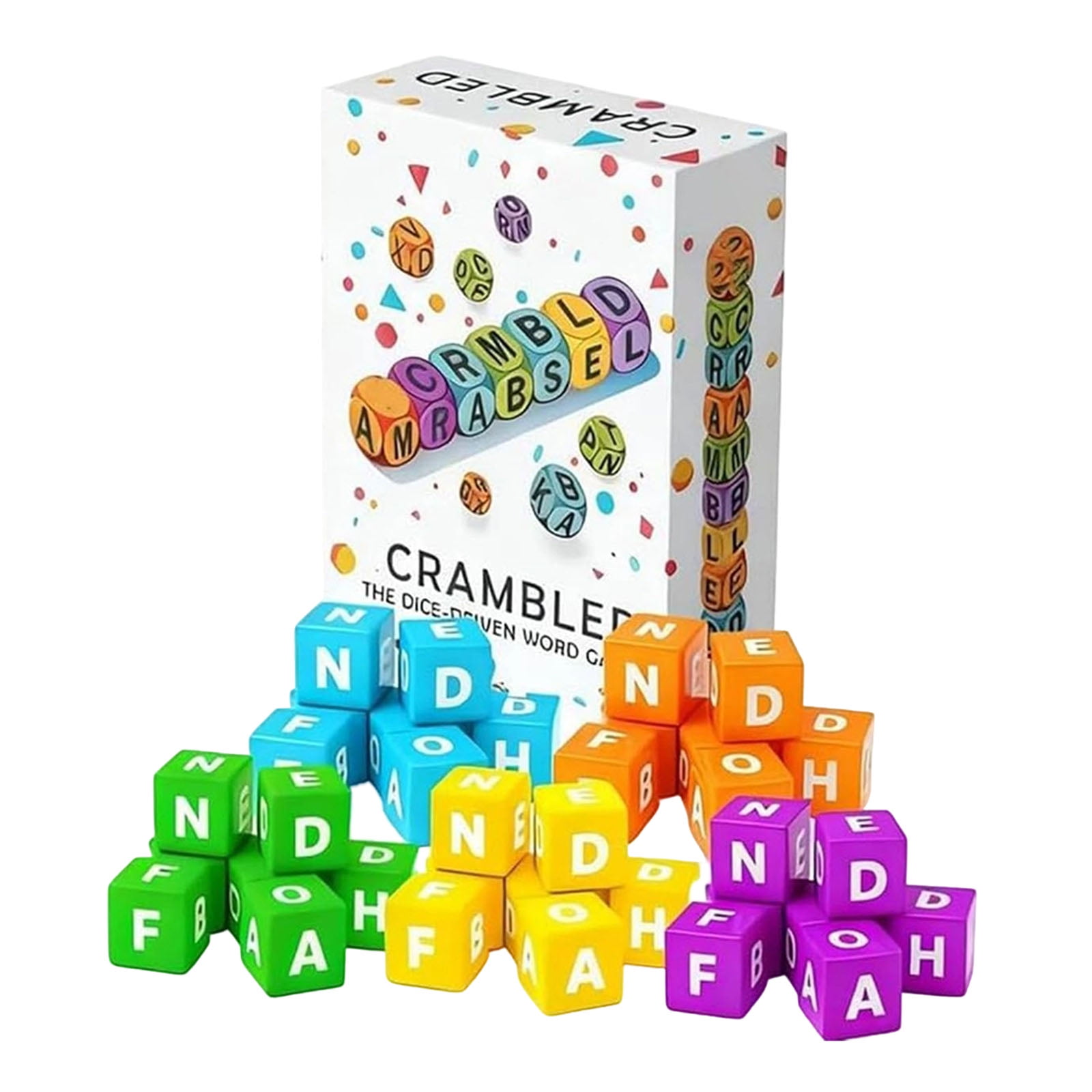 Scrambled Dice Word Game for 1-5 Players, Fast-Paced Brain Exercise ...