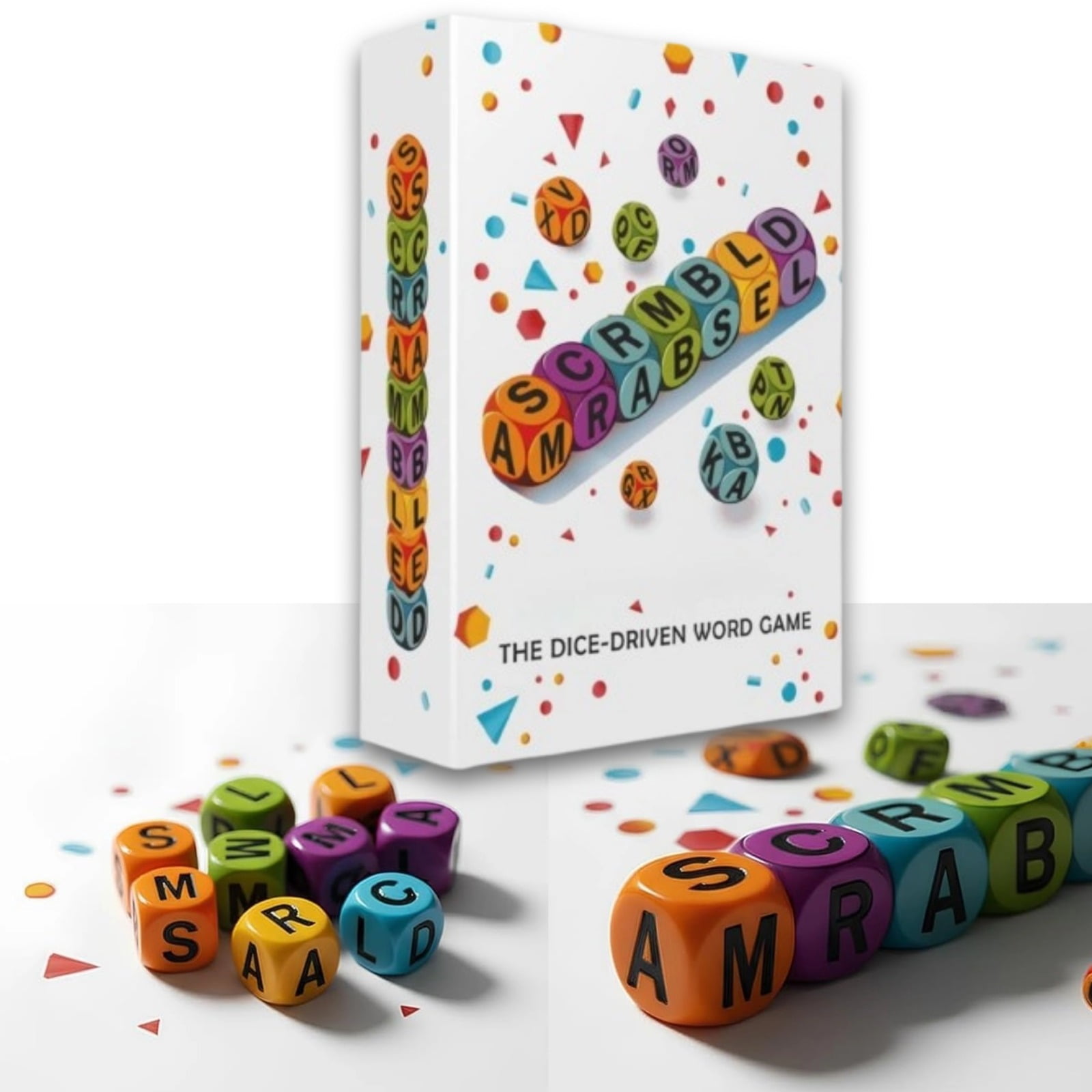Scrambled Dice Word Game - 12 Letter Dice for 1-5 Players 8+ - 3-Minute ...
