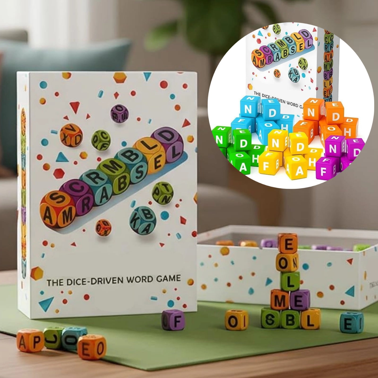 Scrambled Dice Word Game - 12 Letter Dice for 1-5 Players 8+ - 3-Minute ...