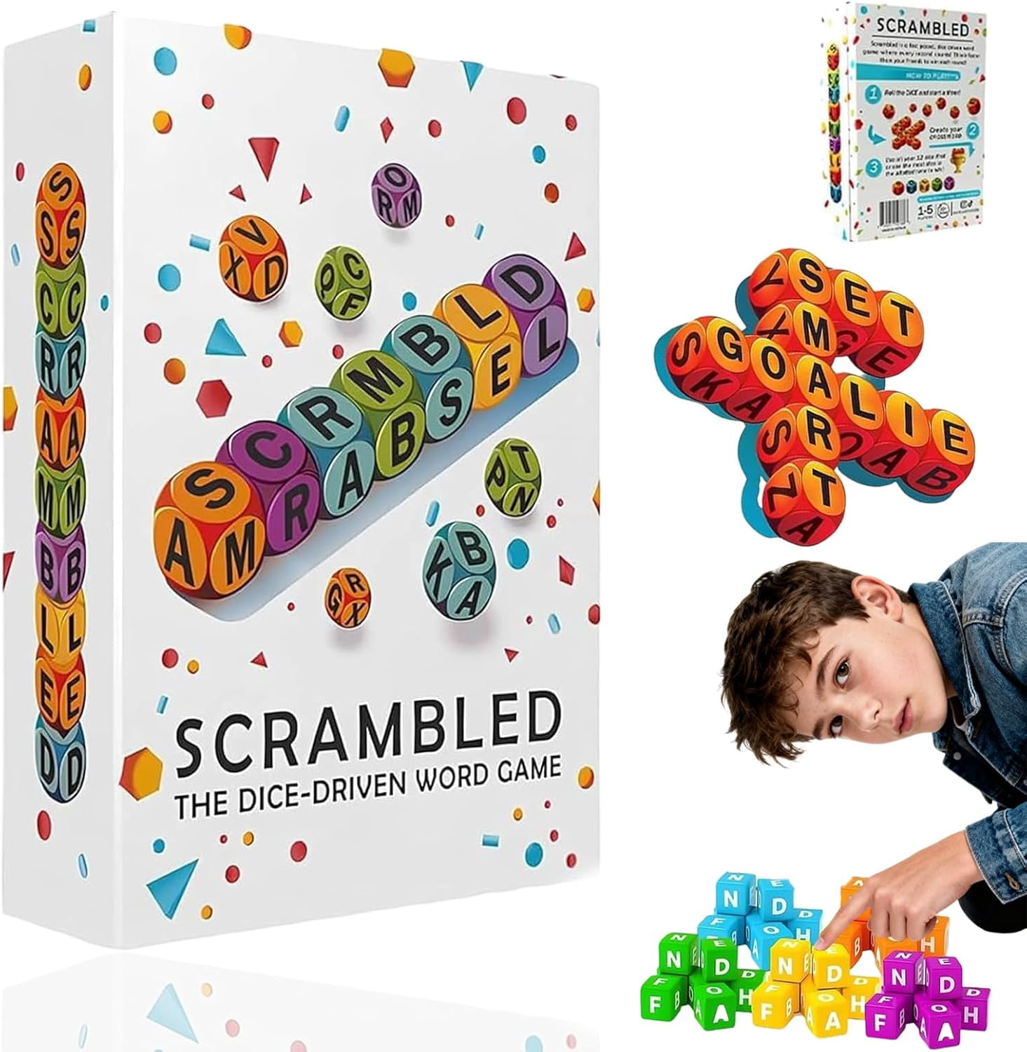 Scrambled Dice Word Game, Scrambled Dice Game, Crossword Dice Games ...