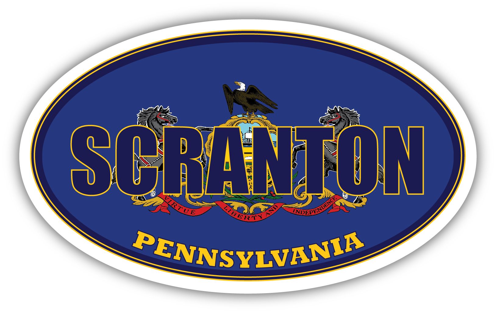 Scranton City Pennsylvania State Flag | PA Flag Lackawanna County Oval ...