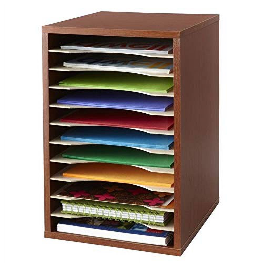 Scranton & Co 11 Compartment Vertical Desk Sorter Organizer in Cherry ...