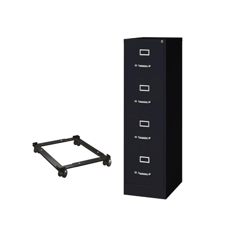 Scranton & Co 2 Piece Filing Cabinet and File Caddy Set in Black ...