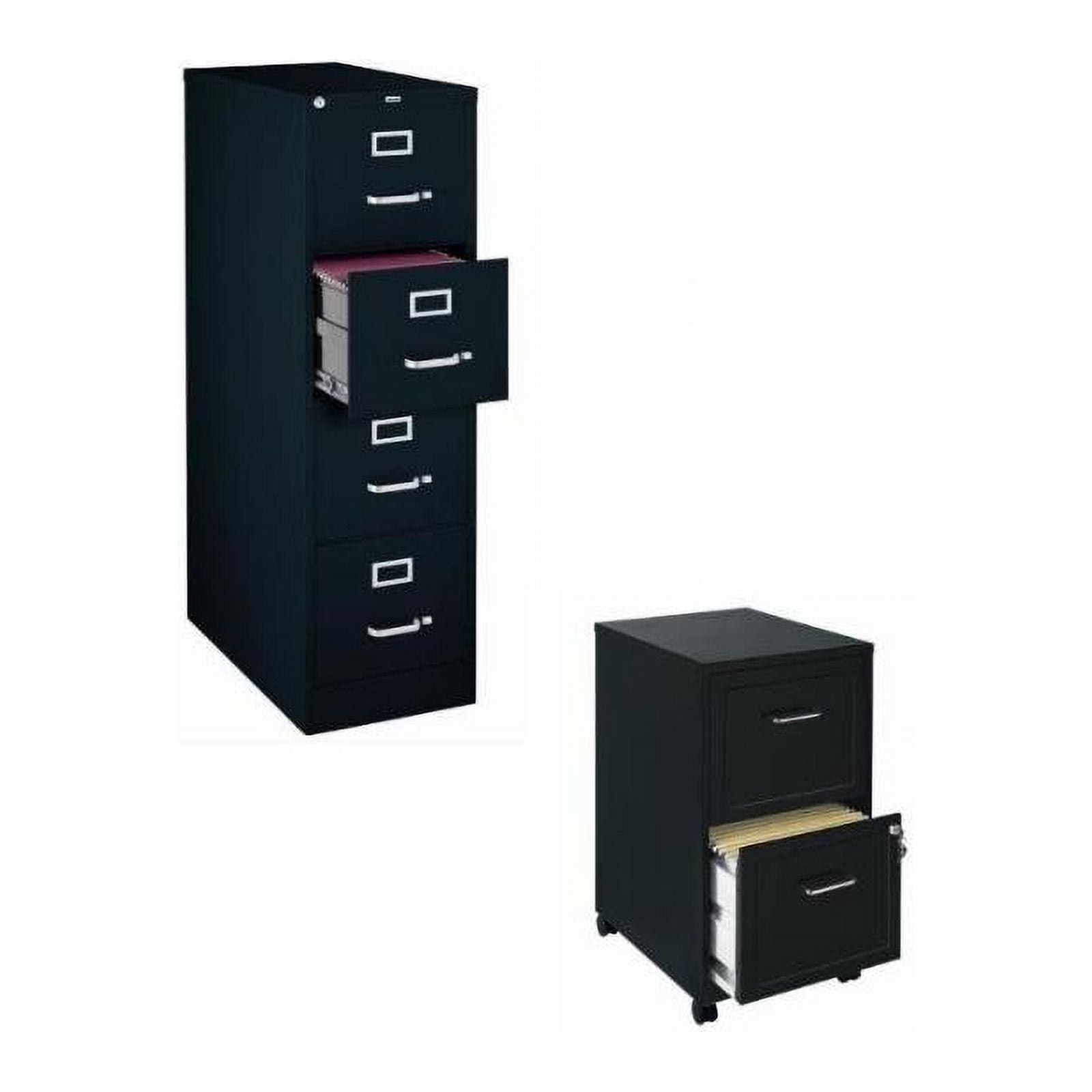 Scranton & Co 2 Set of 4 Drawer and Mobile 2 Drawer File Cabinet in ...