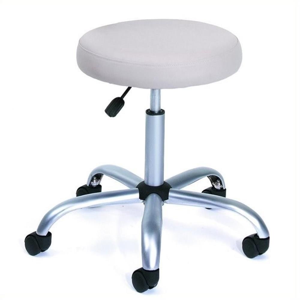 Scranton & Co 26.5" Transitional Fabric Armless Doctor's Stool in Beige ...