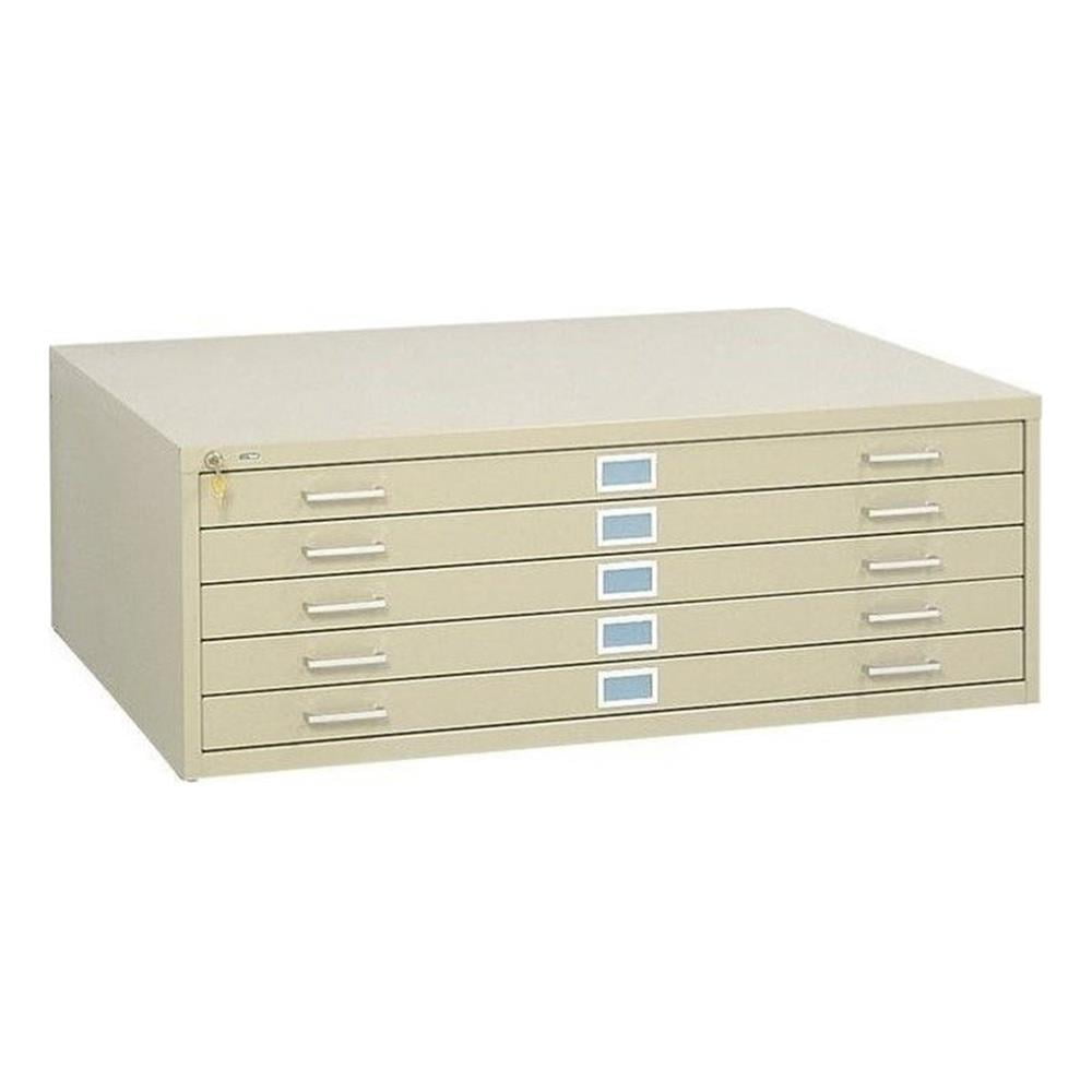 Scranton & Co 5 Drawer Metal Flat Files Cabinet for 30" x 42" in Sand ...