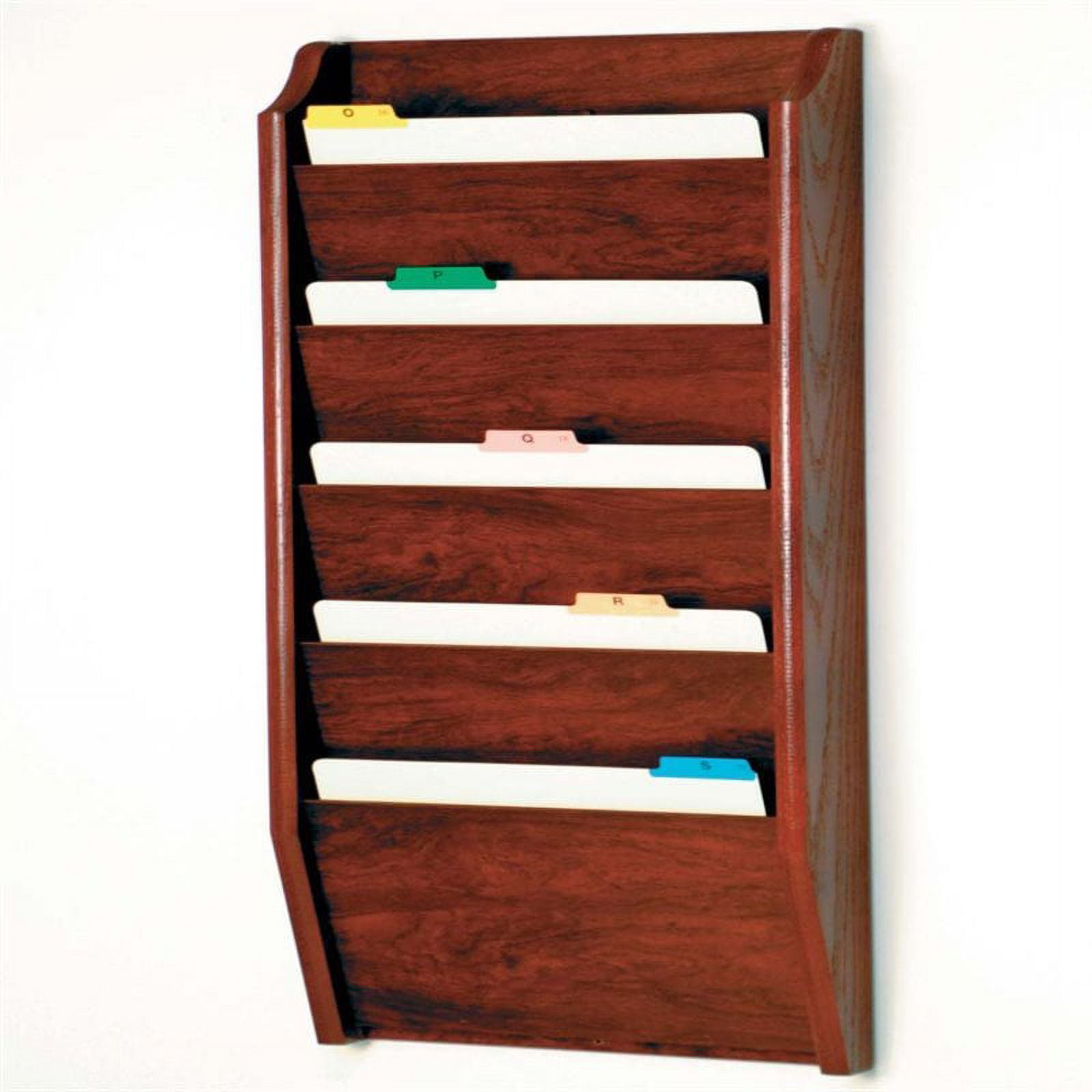Scranton & Co 5 Pocket Legal Size Wall File Holder in Mahogany ...
