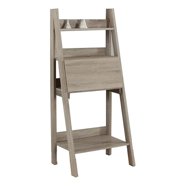 TMS Denton Vertical Metal Frame Ladder Desk, Walnut and Black Finish ...