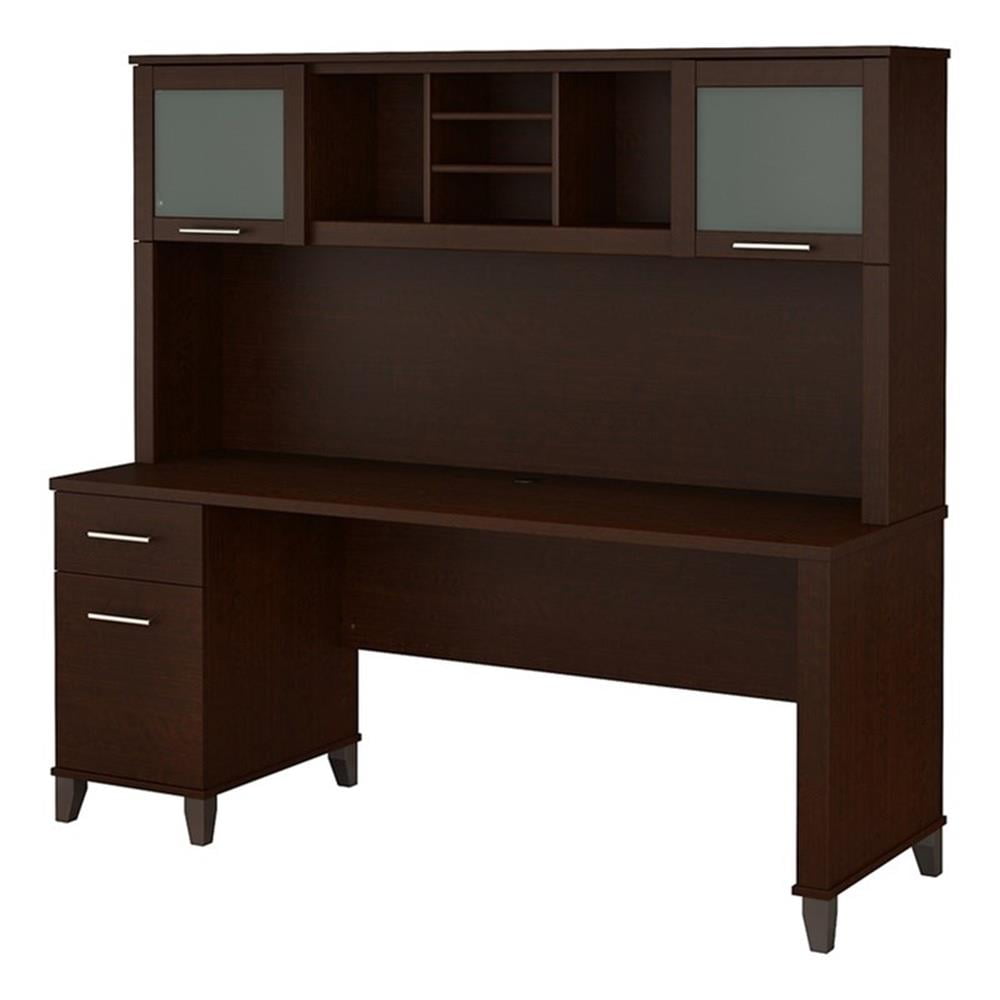 Scranton & Co 72" Wood Office Desk with Hutch in Mocha Cherry - Walmart.com