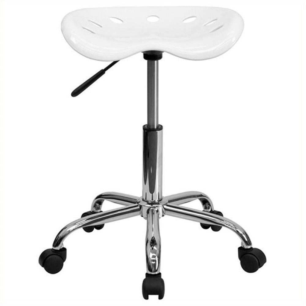 Scranton & Co Adjustable Bar Stool with Chrome Base in White - Walmart.com