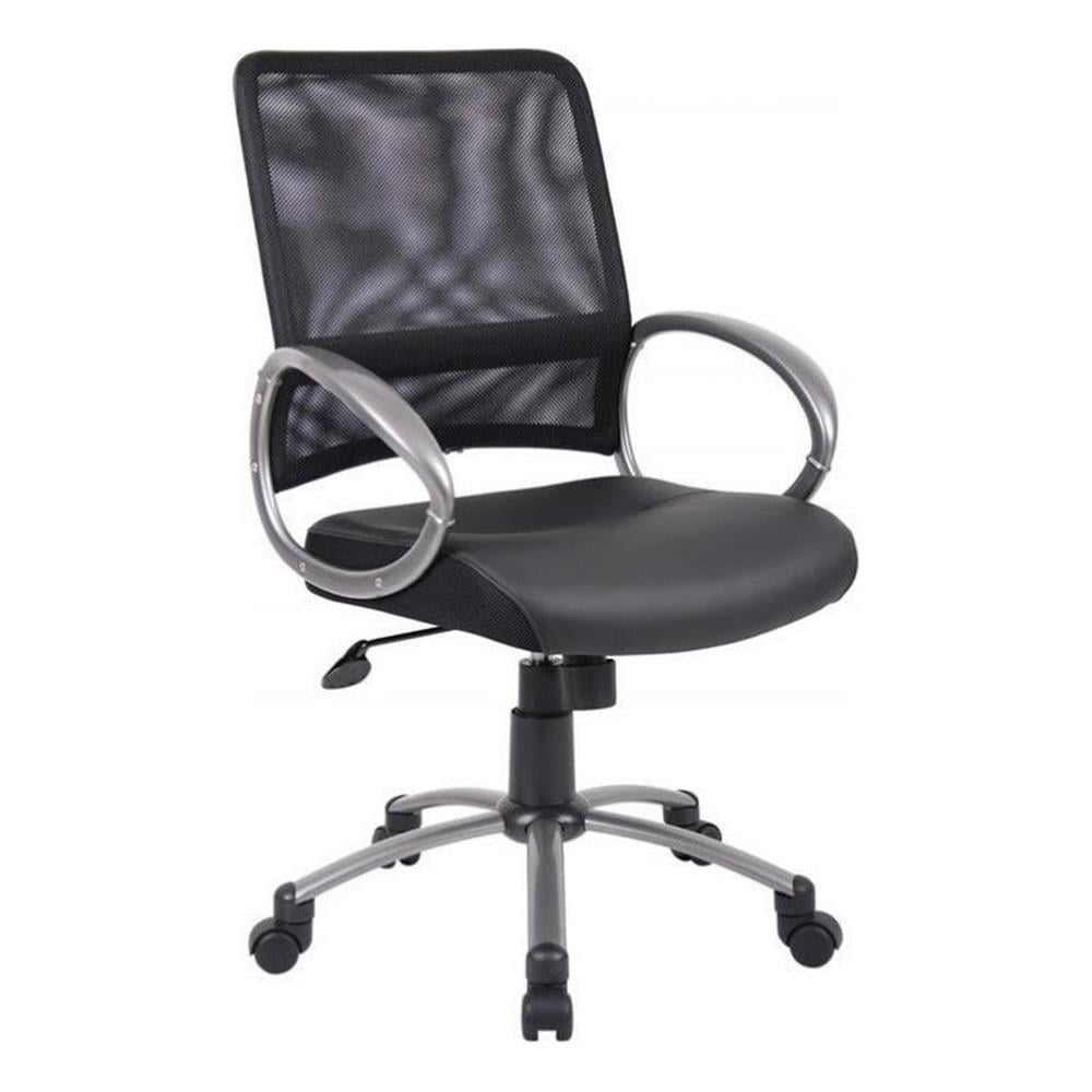 Scranton & Co Contemporary Faux Leather/Mesh Task Office Chair in Black ...