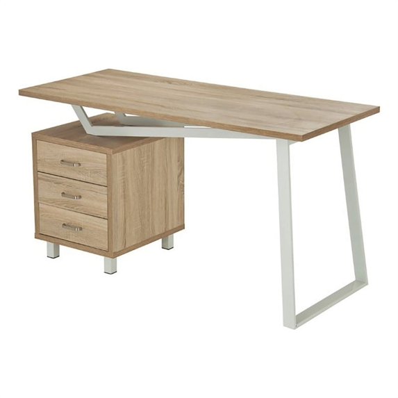 Scranton & Co Contemporary Wood Computer Desk with Storage in Sand ...