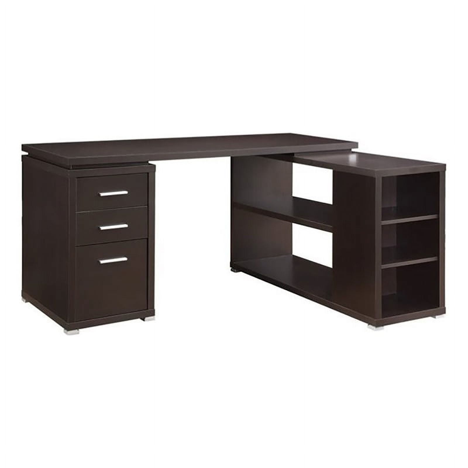 Scranton & Co Contemporary Wood L Shaped Writing Desk in Cappuccino ...