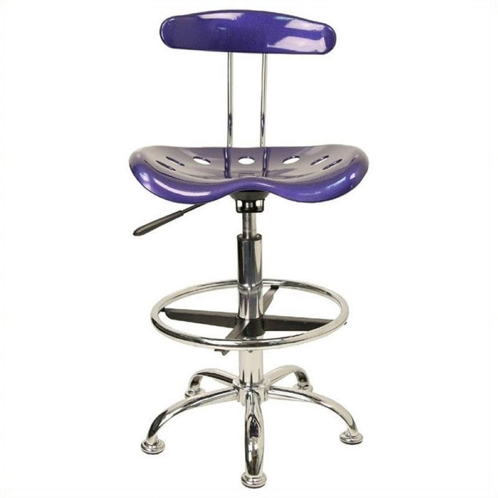 Scranton & Co Drafting Chair in Deep Blue and Chrome - Walmart.com