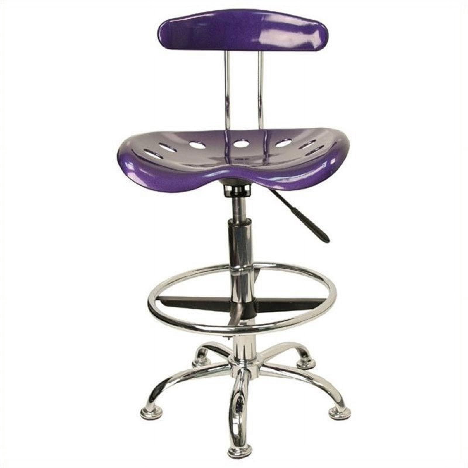 Scranton & Co Drafting Chair in Violet and Chrome - Walmart.com