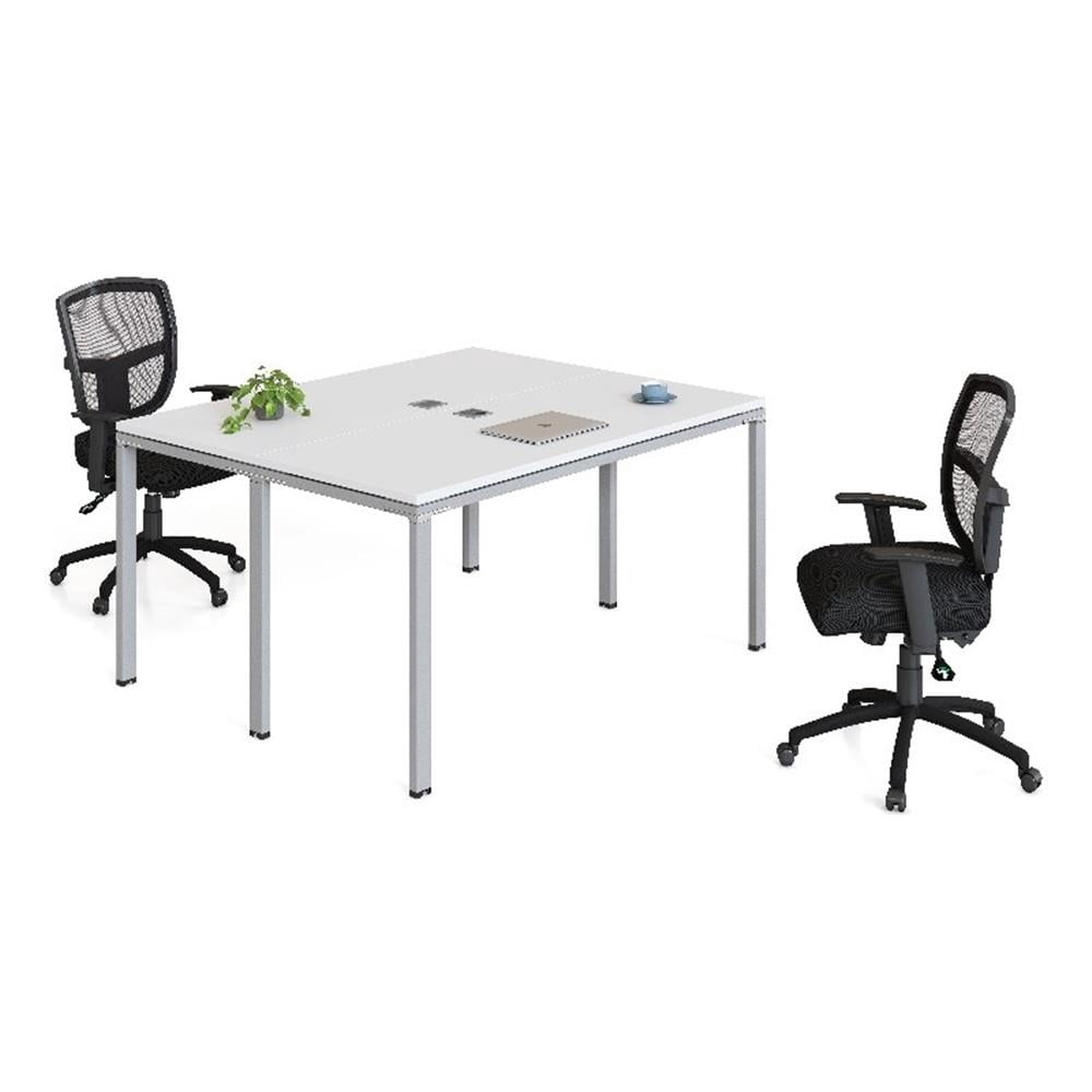Scranton & Co Engineered Wood Face to Face Double Desks in White ...