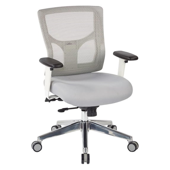 Scranton & Co Gray Mesh Mid Back Chair with 2-Way Adjustable Arms ...