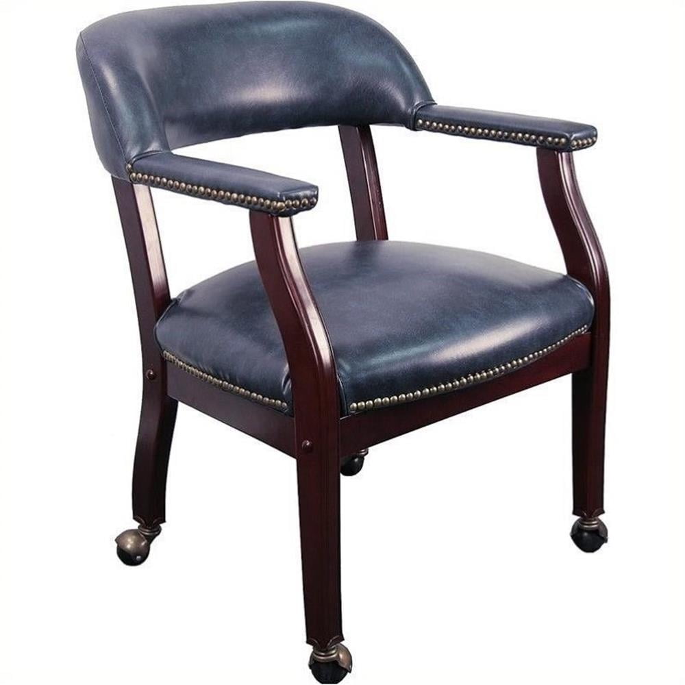 Scranton & Co Luxurious Conference Guest Chair in Blue with Casters ...