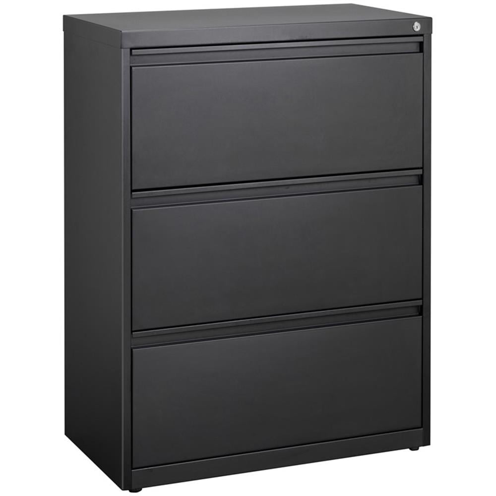 Scranton & Co Metal 30" 3-Drawer Modern Lateral File Cabinet in Black ...