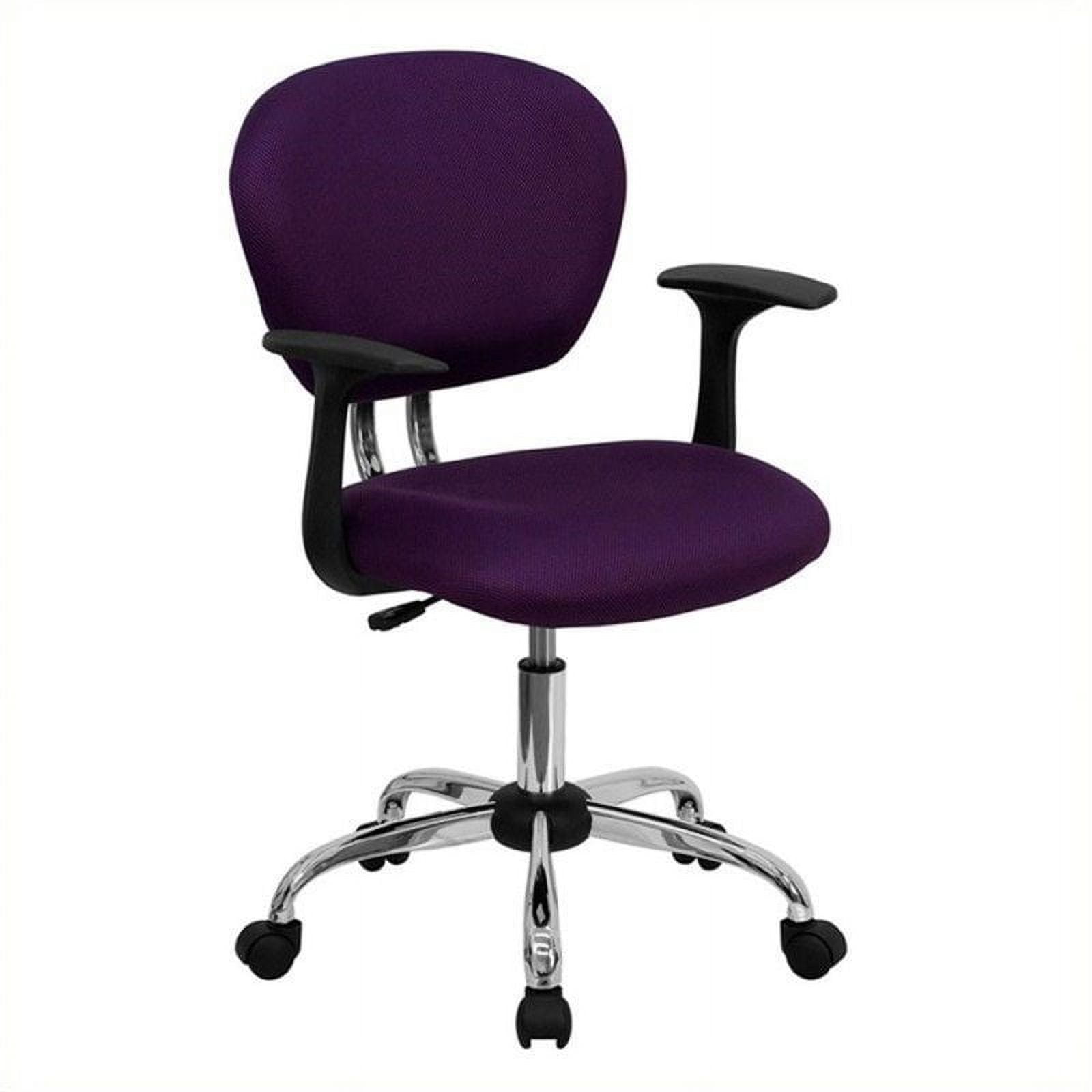 Scranton & Co Mid-Back Mesh Task Office Chair with Arms in Purple ...