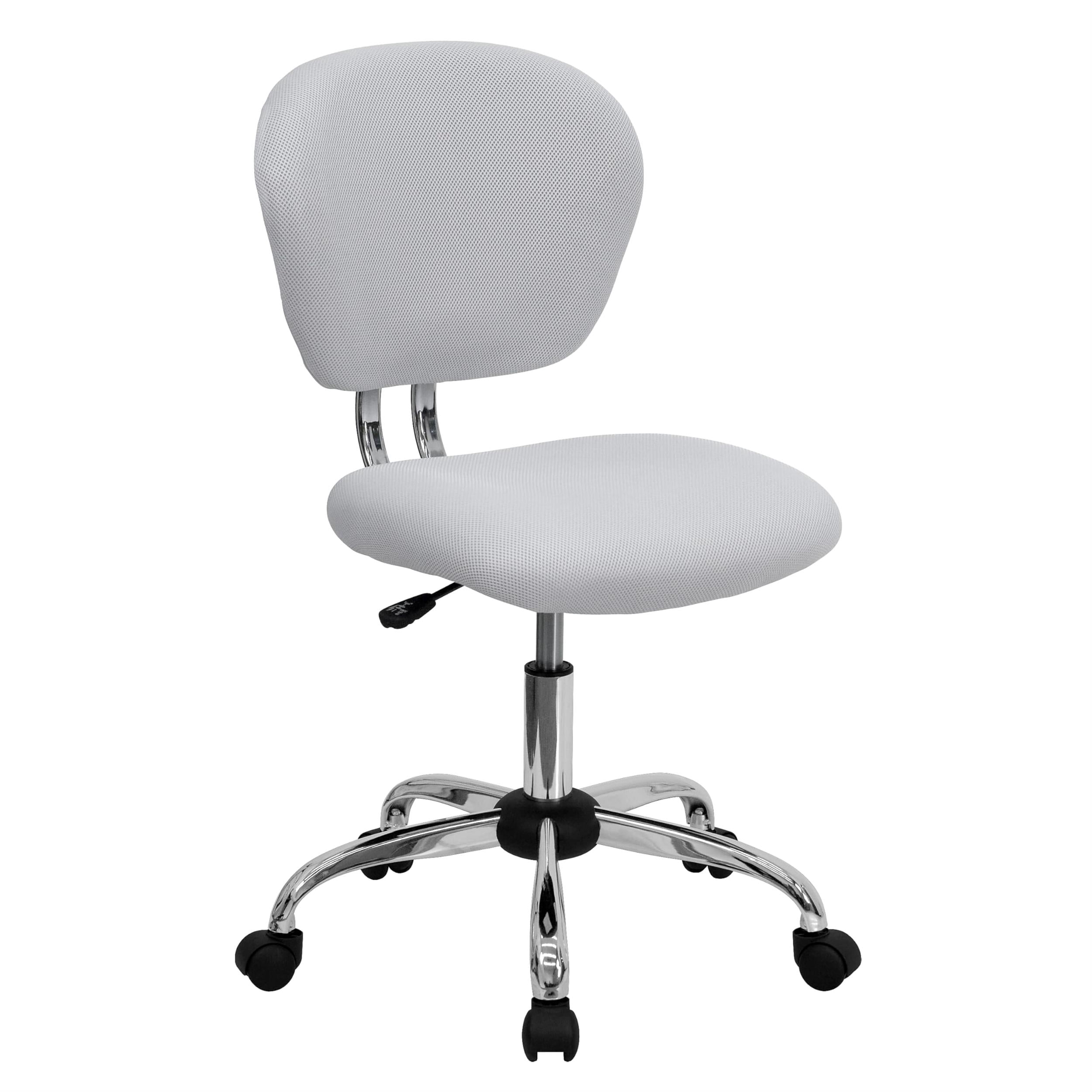Scranton & Co Modern Mesh Fabric Mid-Back Task Office Chair in White ...