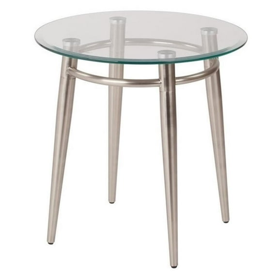 Brushed Nickel End Table